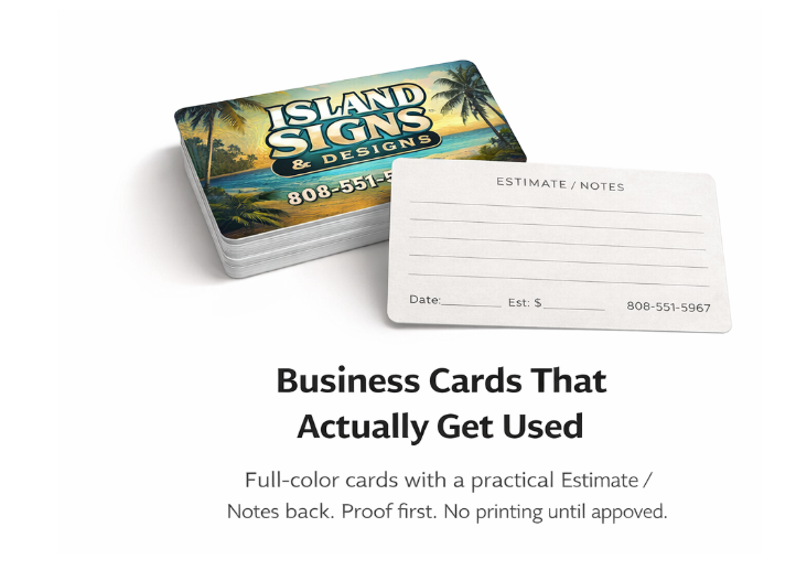 Premium Business Cards for Hawaiʻi | Island Signs & Designs
